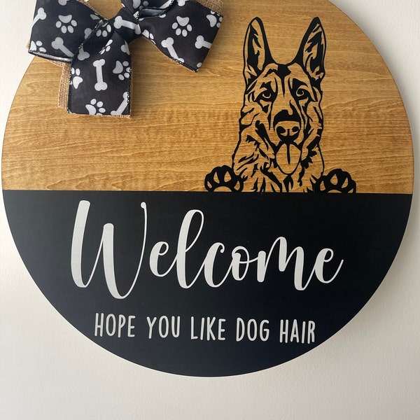 Personalized Pet Portrait Welcome Sign, Dog Portrait Door Hanger, Cat ...