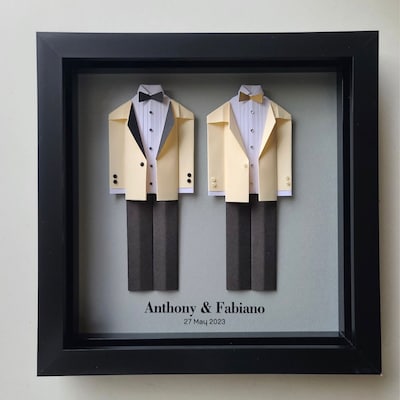 Two Groom's Wdding Frame / Personalised Gay Wedding Gift / Anniversary ...