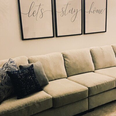 Set of 3 Prints,let's Stay Home Printable,handwriting Prints,home Decor ...