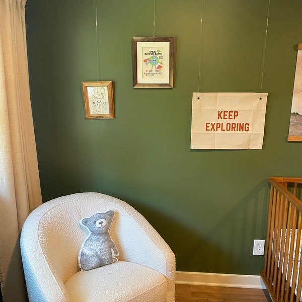 Keep Exploring Canvas Banner, Woodland Nursery Decor, Cabin Wall Art ...