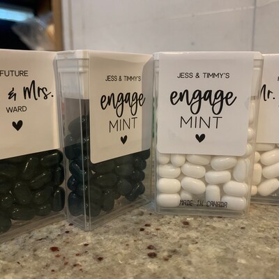 Engagement Mint Wedding Favor Stickers, Engagement Mint Stickers ...