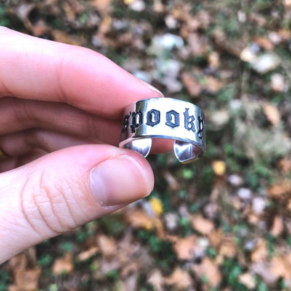 Spooky Ring, Halloween, Horror, Goth Ring, Halloween Ring, Aluminum ...