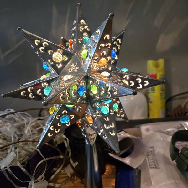Handmade Tin Star Tree Topper: Multicolored Marbles, Moravian Star - Etsy