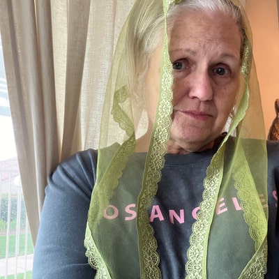 READY-TO-SHIP. Plain Kerchief Head Wrap for Mass Beige Christian Head ...