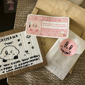 Cute Car Warning Sticker Car Decal, Pink Kawaii, Airbag Label ...