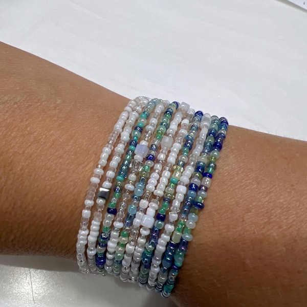 Single Strand Confetti Seed Bead Bracelet, Friendship Bracelet ...