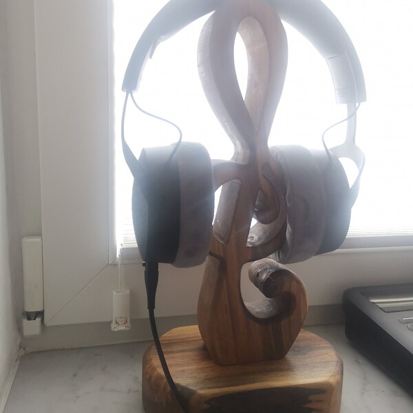 Wooden Headphone Holder, Headphone Stand, Headphone Hanger - Etsy