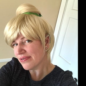 Pair of Elf Ear Cuffs Forest Nymph With Green and Cream Beads Ear Cuff ...