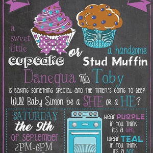 Gender Reveal Invitation Printable, Fire Trucks or Tiaras Gender Reveal ...