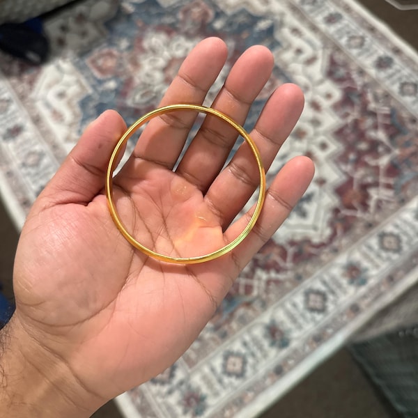 Solid 925 Sterling Silver Kara or Kada or Bracelet/bangle ,half Round ...