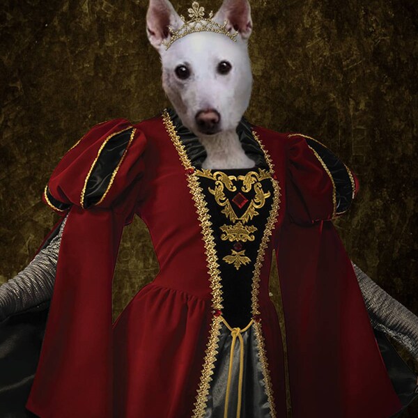 Custom Pet Portrait . Pet Memorial . Queen Portrait . Pet in Queen ...