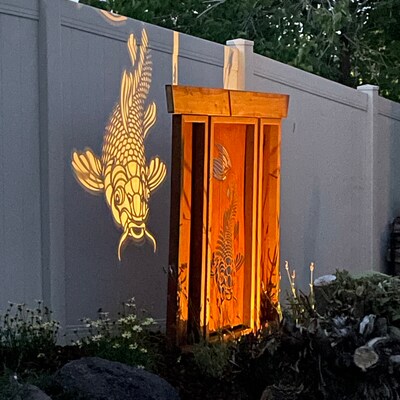 Metal Privacy Screens Koi Fish Art Decorative Screens Oversize Metal ...
