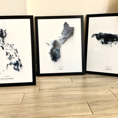 Personalized Map Print, Set of Four, Map Prints, Custom Locations, City ...