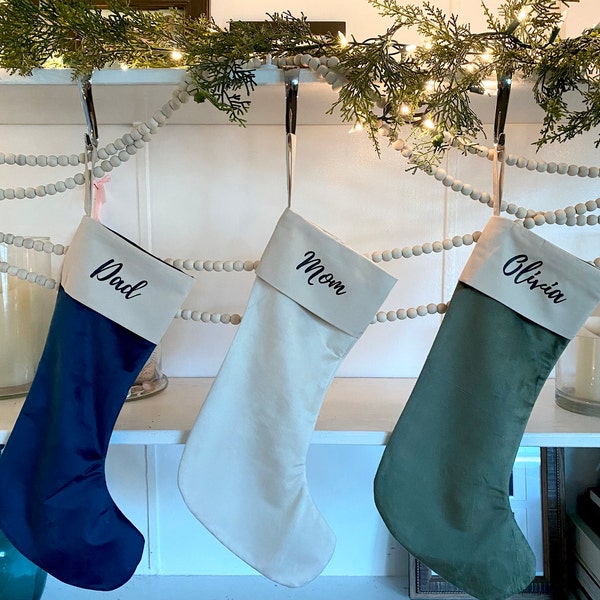 Personalized Velvet Christmas Stocking - Custom Name Christmas Stocking ...