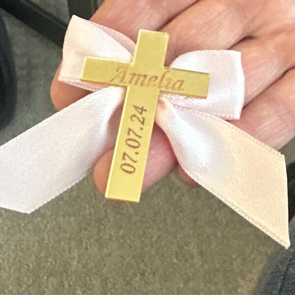 Personalized Baptism Favor Tag, Cross Baptism Name Tag, Lettering Name ...