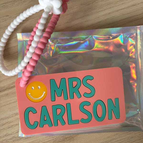 TEACHER KEYCHAIN GIFT - Cute & Colorful Bag Tag - End of Year/teacher ...