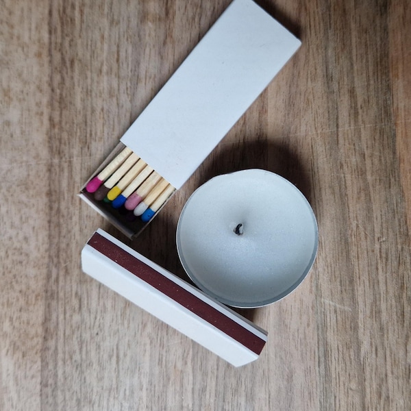 10/25/50/100 Plain White Tiny Matchboxes, Striker From One Side, Wooden ...