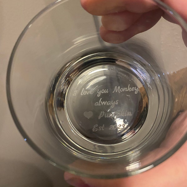 Custom Handwritten Whiskey Glass: Personalized Etched Rock Glass - Etsy