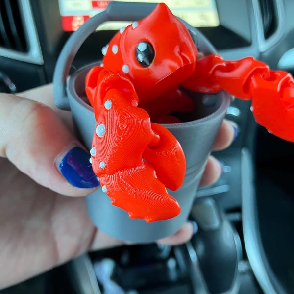 Lobster Fidget Toy With Bucket - Articulated 3D Print - Flexi Animal ...