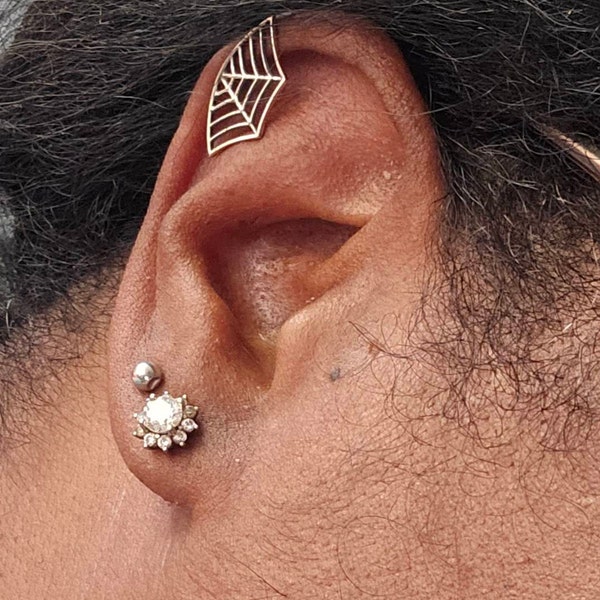 Spider Web Earring Gothic Jewelry Cartilage Helix Piercing 20G 18G ...