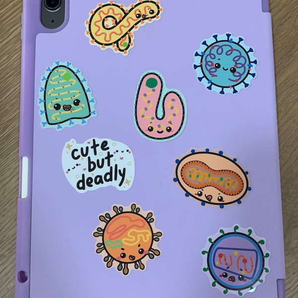 Cute Deadliest Viruses Sticker Pack - World's Deadly Viruses Kawaii ...