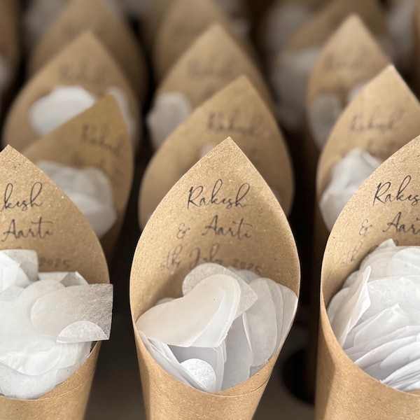 Confetti Cones - Personalised - Ready Rolled Confetti Cones - Ready to ...