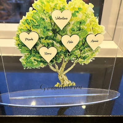 Freestanding Family Tree Kit With Birds and a Rabbit and 10 Hearts ...