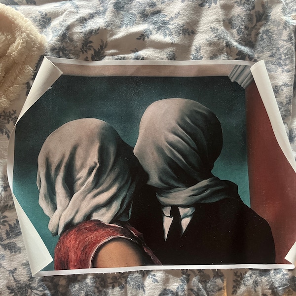 Rene Magritte Canvas Wall Art the Lovers by Rene Reproduction Wall Art Rene Magritte Gift Decor ...