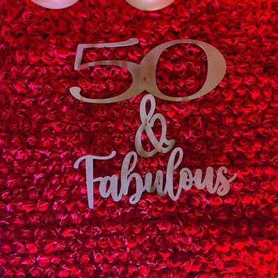 Fifty and Fabulous, Happy Birthday Sign, 50th Birthday Sign, 10 Inch ...