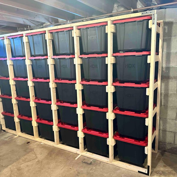 Digital Download, DIY Garage Shelving Plans, Fits 27-gallon Totes, 3 ...