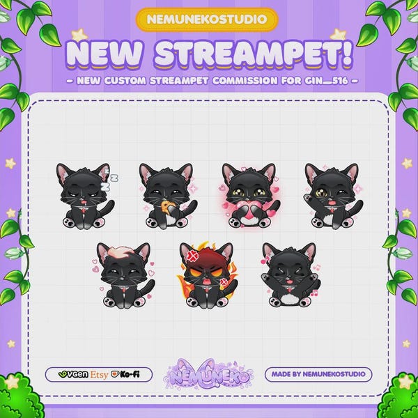Custom Chibi Cute Stream Pet Widget / Animated Stream Widget / Pet ...