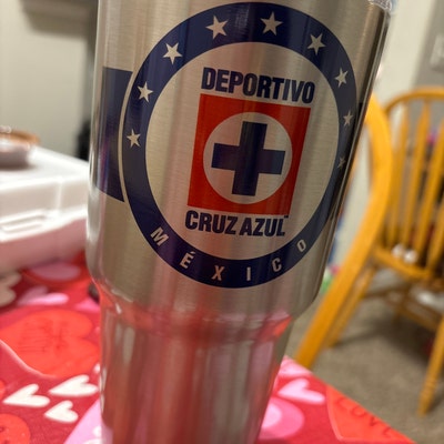 Termo Cruz Azul Campeon 30 Oz Stainless Steel Tumbler White. Coffee Mug ...