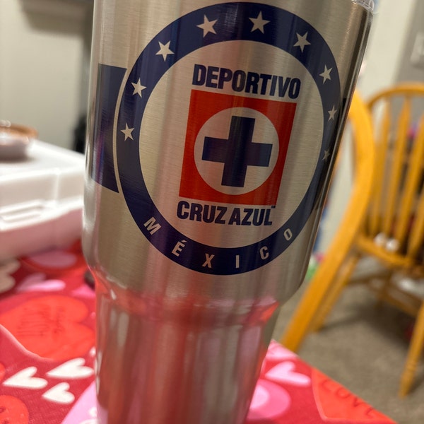 Termo Cruz Azul Campeon 30 Oz Stainless Steel Tumbler White. Coffee Mug ...