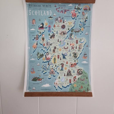 Illustrated Map, Mythical Beasts of Ireland, A3 Art Print - Etsy UK