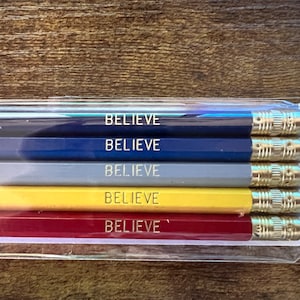 Red Teal Custom Personalized Pencils Set of 5 Mix & Match birthday Gift ...