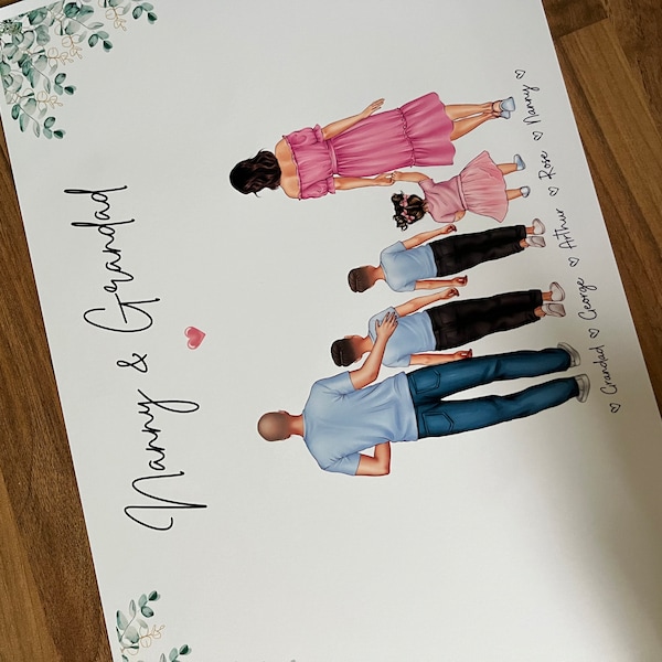Personalised Family Print Custom Family Art Print Personalised Family ...