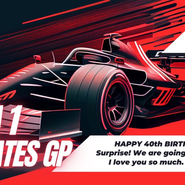 Editable F1 US Grand Prix Ticket: Printable Surprise Gift (digital ...