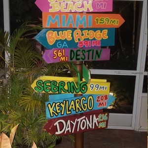 Set of 13 Tiki Decor Directional Signs Unique Gift Idea | Etsy