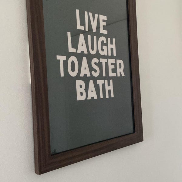 Live Laugh Toaster Bath Black and Cream Art Print - Etsy