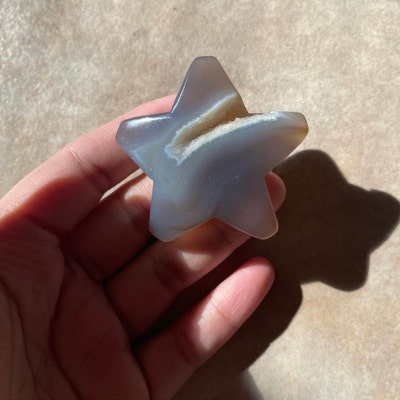 1PC 2 Natural Geode Agate Star,quartz Crystal Star,home Decoration ...