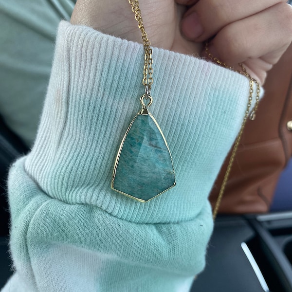 Amazonite Necklace Amazonite Pendant Gift for Women Gemstone Necklace ...