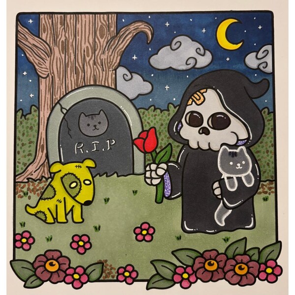 Spooky Cutie: Adorable Creepy Creatures in Cozy Hygge Moments Coloring ...