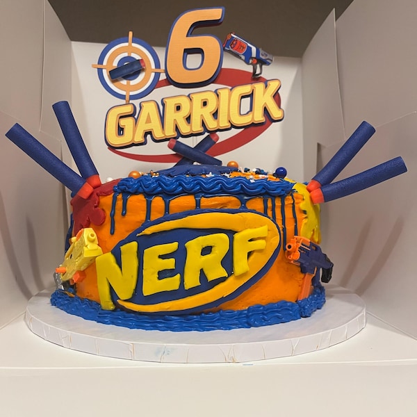 Personalized Nerf Birthday Cake Topper: Boy Party Decor - Etsy