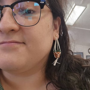 Pan Pride Flag Miniature Macramé Plant Earrings Pride Earrings ...