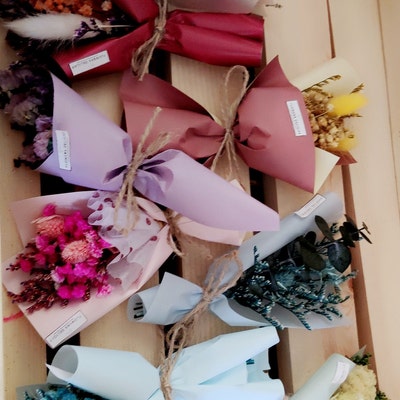 Nano Dried Flower Bouquet Flower Gift Set a Set of Mini - Etsy