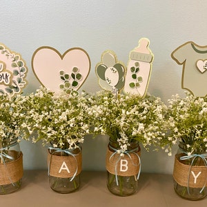 Blue Oh Boy Banner for Baby Shower Baby Blue, Sage Green, White, Gold ...