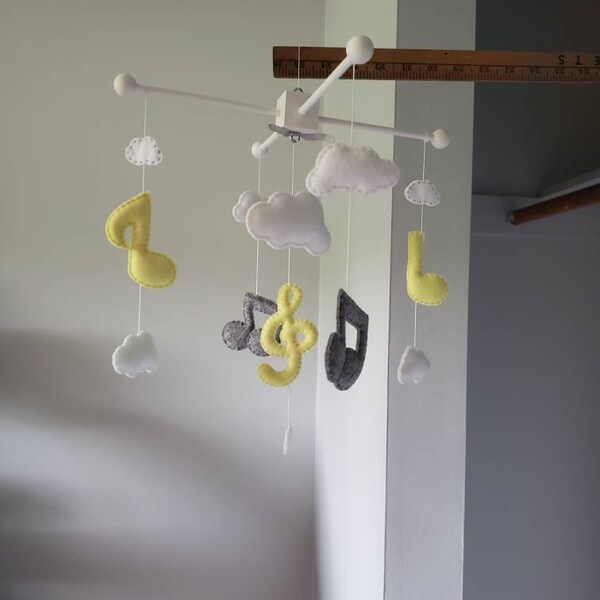 Music Note Mobile: Modern Nursery Musical Note Decor in Girl Room ...