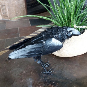 Wrought Iron Crow, Crow Sculpture. - Etsy