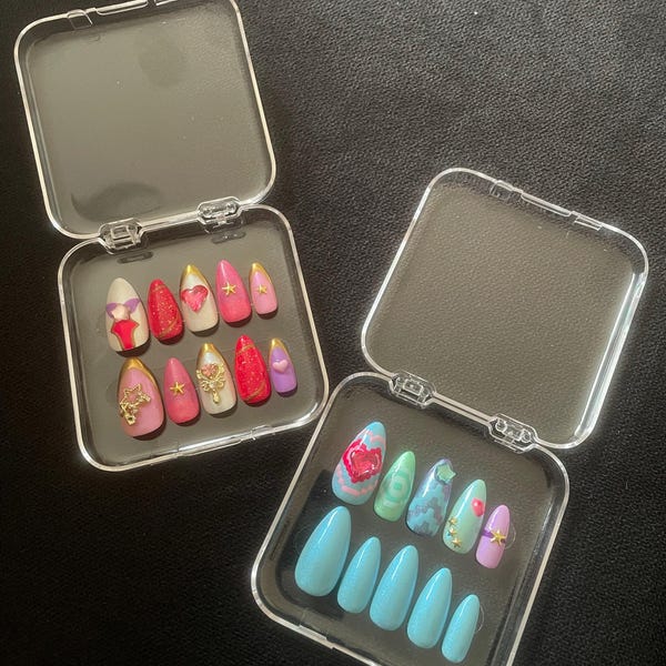 League of Legends Nami Press on Nails | Nami Handpainted Nail Art - Etsy