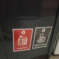 Mixed Set of Recycling Bin Sign Sticker Labels Full Set of 8 Self ...